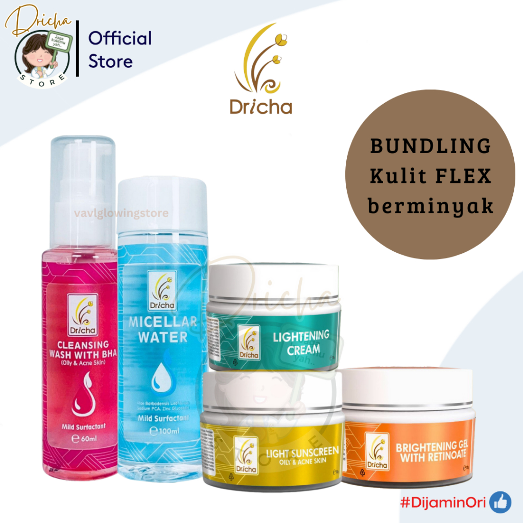 Jual Dricha bundling flek untuk kulit flek dan berminyak | Shopee Indonesia
