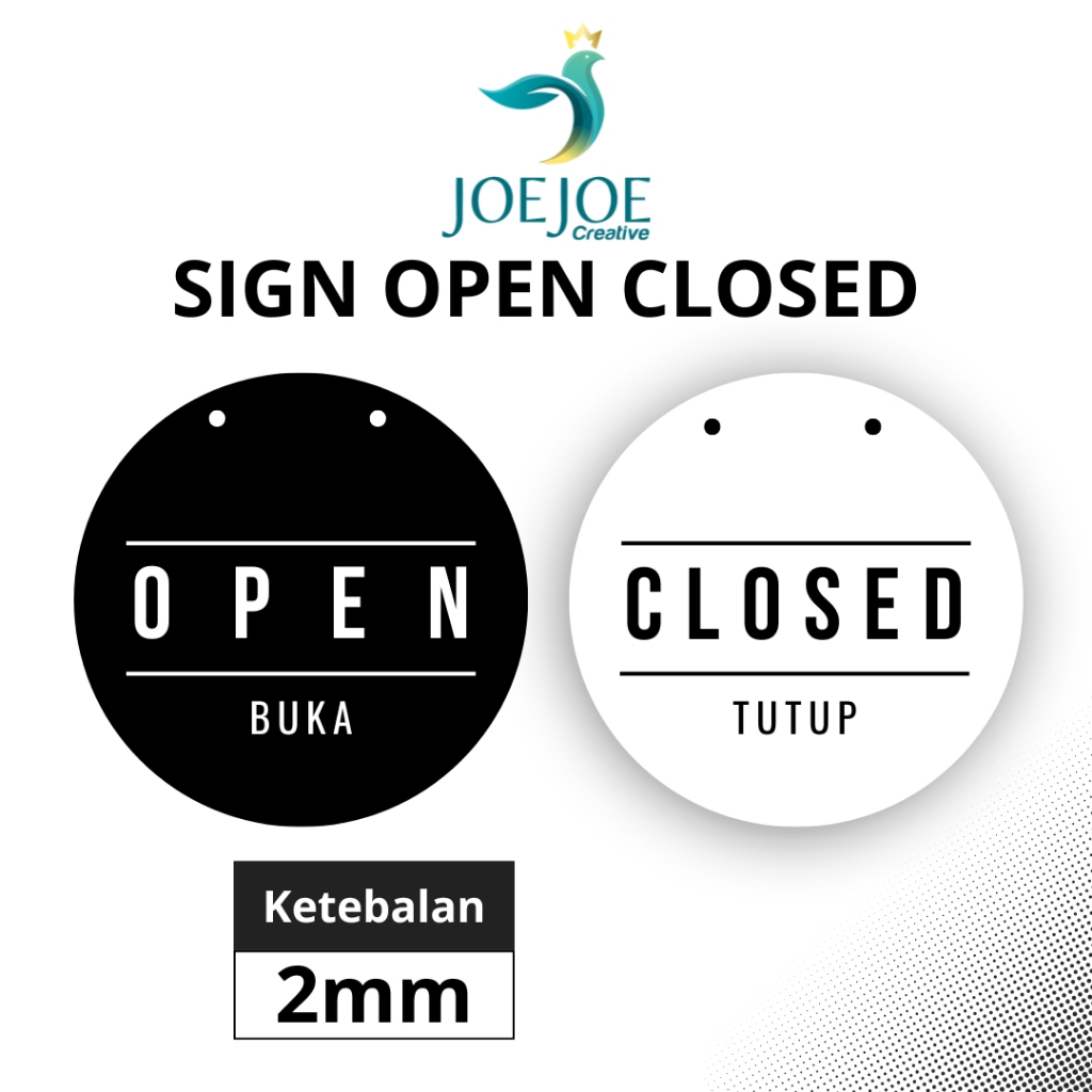 Jual SIGN OPEN CLOSED MINIMALIS 2 MM - Elegan untuk Toko dan Usaha ...