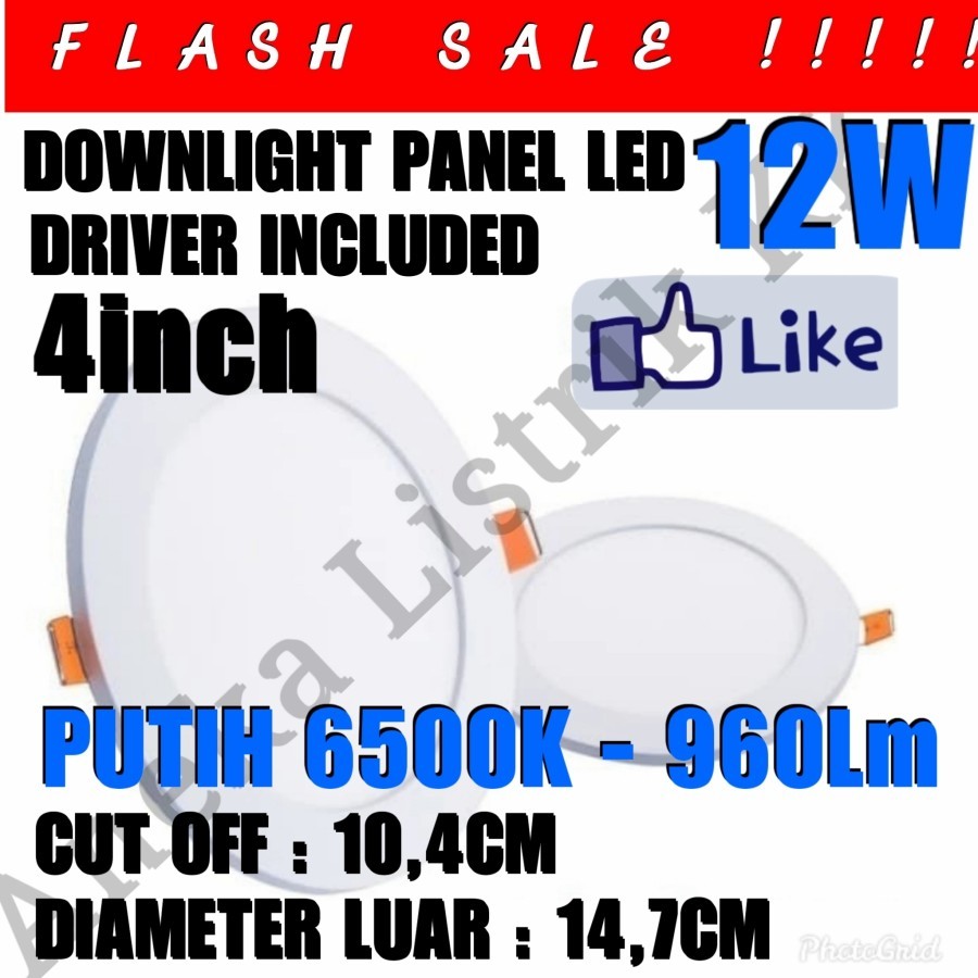 Jual Downlight Panel LED IB BULAT PUTIH 12w 12watt DL INBOW | Masuk Plafon PANEL 12W IB DRIVER ...