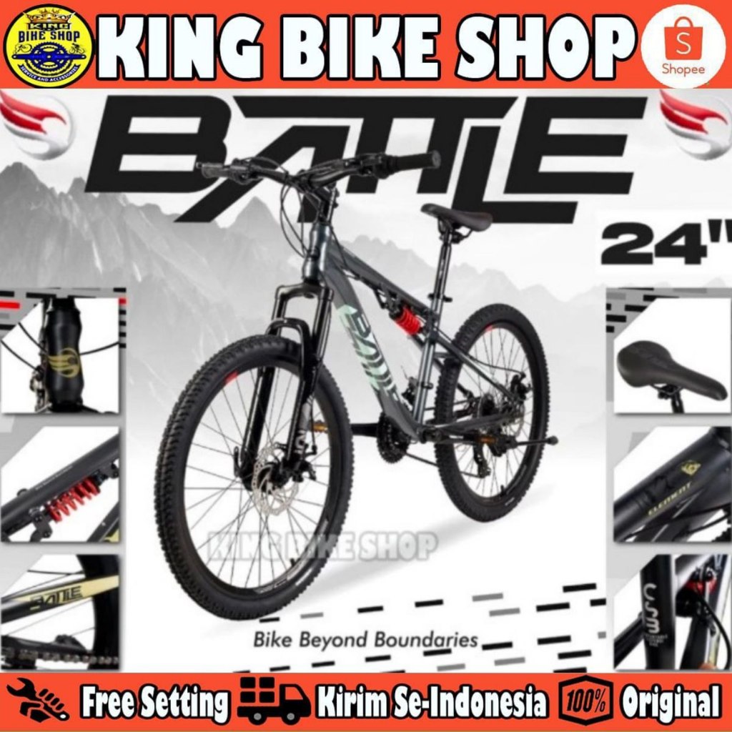 Jual Sepeda Gunung MTB ELEMENT MTB BATTLE Susp Ukuran 24 Inch 21 Speed | Shopee Indonesia
