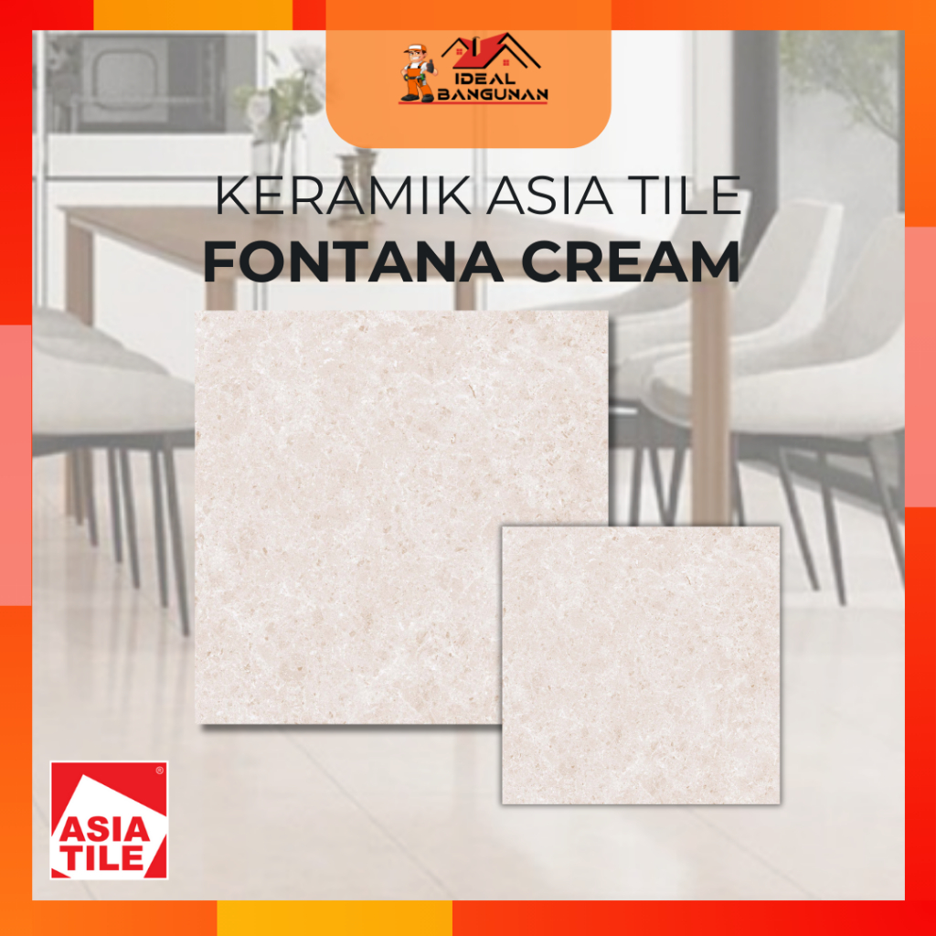 Jual [READY] KER. ASIA TILE 50X50 FONTANA CREAM | KERAMIK LANTAI ...