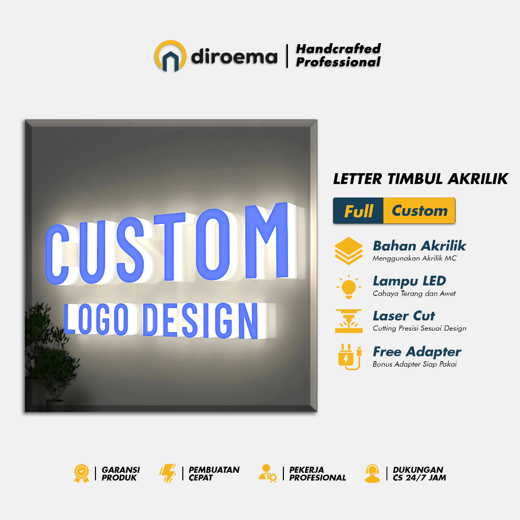 Jual Letter Timbul Akrilik LED | Huruf Timbul Nyala | Sign Letter ...