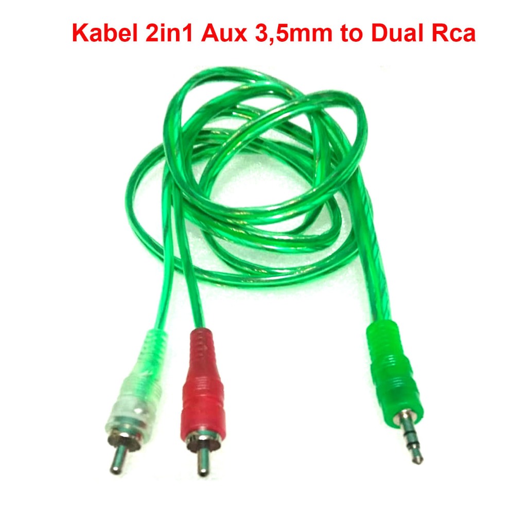 Jual Kabel Audio Aux 3,5mm to Dual RCA 2in1 HP ke Speaker aktif Salon (1,5m) | Shopee Indonesia