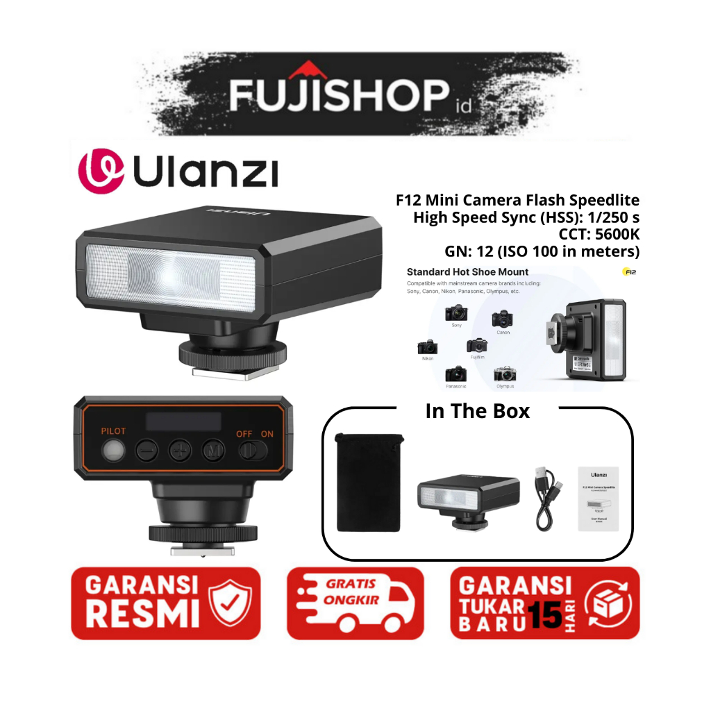 Jual Ulanzi F12 Mini Camera Flash Speedlite Ultra Portable Universal Mini Camera | Shopee Indonesia