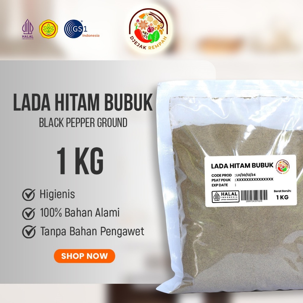 Jual Lada Hitam Bubuk / Black Papper Powder (Kemasan 100 Gr - 1 KG ...