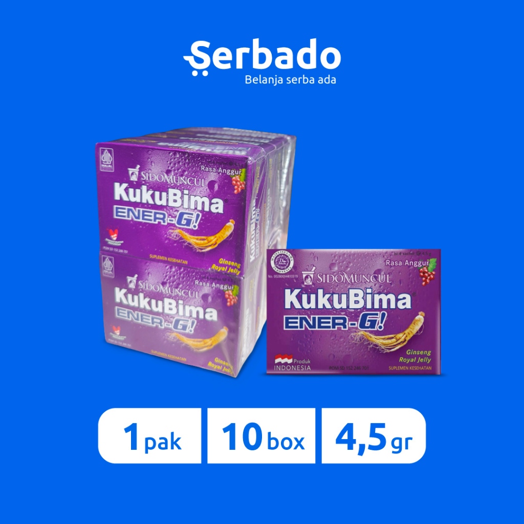 Jual KukuBima Ener-G Anggur Kemasan Sachet 4.5gr 1 Pak (10 box ...