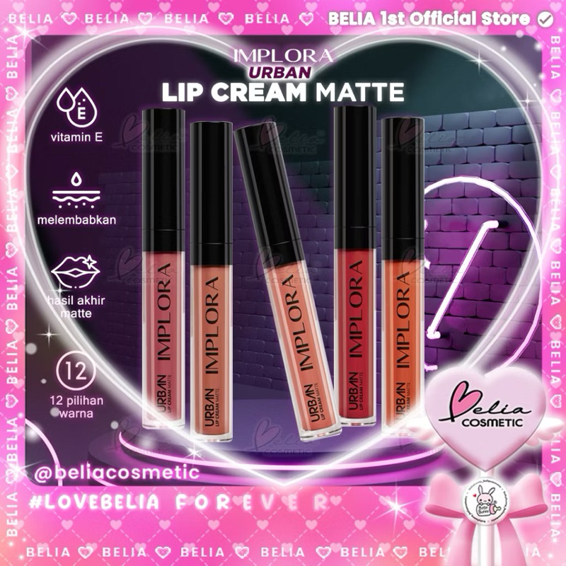 Jual [PROMO] IMPLORA Urban Lip Cream Matte Velvet ( lipcream Lipstick ...