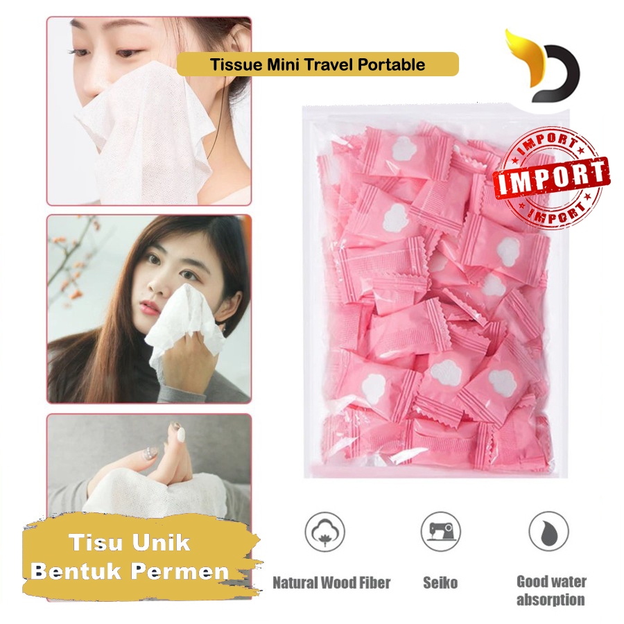 Jual Tissue Permen Mini Ajaib Handuk Portable Travel Serbaguna Tissue ...