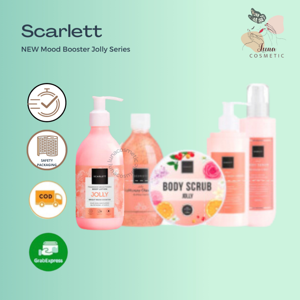 Jual SCARLETT WHITENING JOLLY SERIES 5 ITEM - SERIES JOLLY BODY SCRUB ...