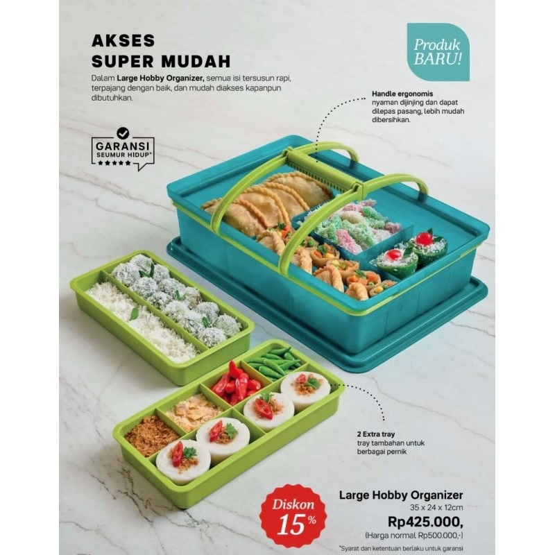 Jual Wadah Kue dan Serbaguna Large Hobby Ori Tupperware | Shopee Indonesia