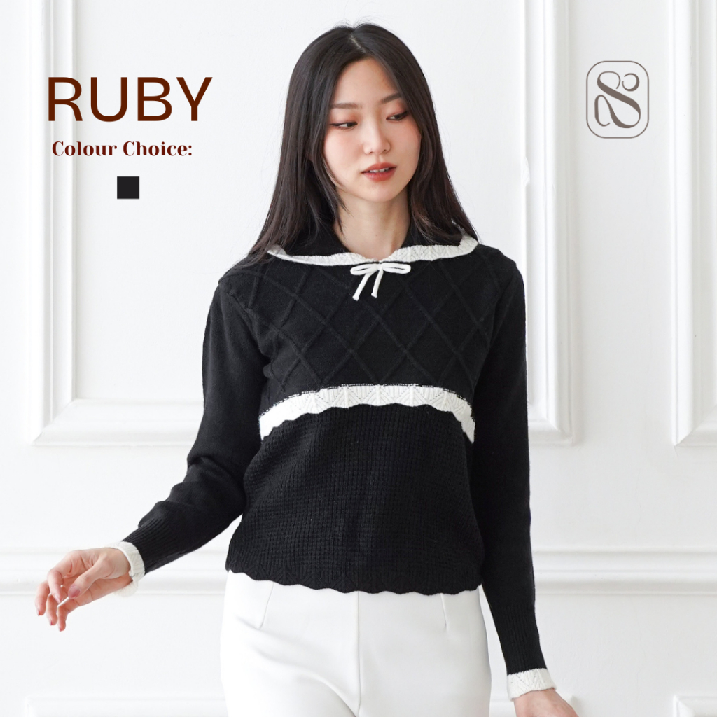 Jual [ SOOSLU ] RUBY KNIT CARDIGAN SWEATER KNITWEAR LONG SLEEVE PITA CARDIGAN WOL RAJUT KNITWEAR ...
