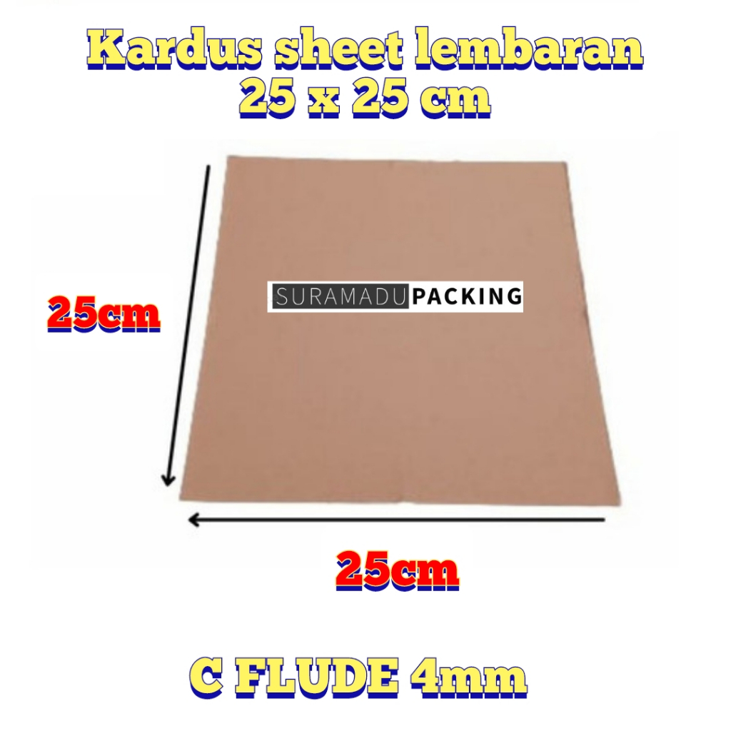 Jual KARDUS SHEET 25x25 cm / 25x25 cm Kardus Lembaran Polos / Kardus ...