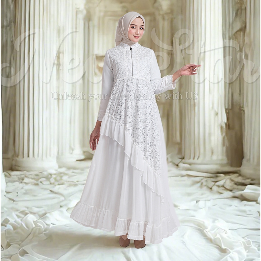 Jual NewStar - Gamis Putih Lebaran 2025 Terbaru Baju Lebaran 2025 Abaya ...