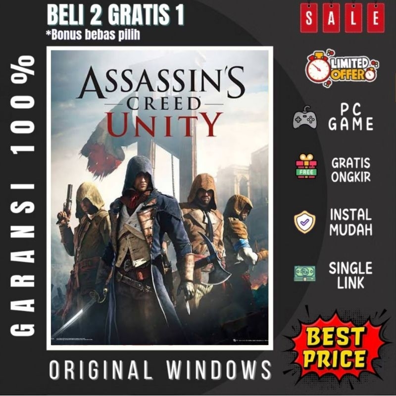 Jual ASSASSIN'S CREED UNITY - GAME PC - GAME LAPTOP - LINK DOWNLOAD - INSTALL MUDAH | Shopee ...