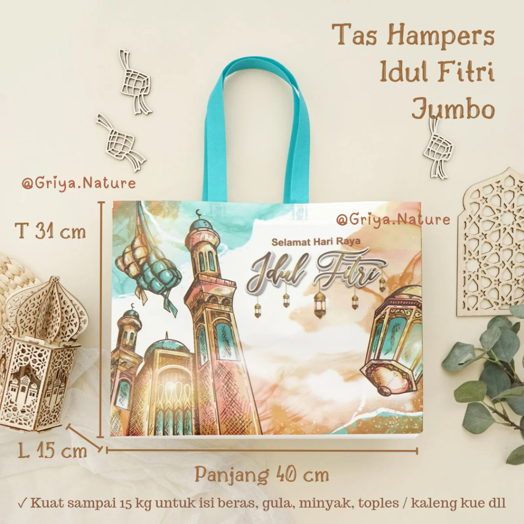 Jual [COD] GRIYA NATURE | Tas Lebaran Idul Fitri Laminasi LEBAR MIRING 31x40x15cm JUMBO BESAR ...