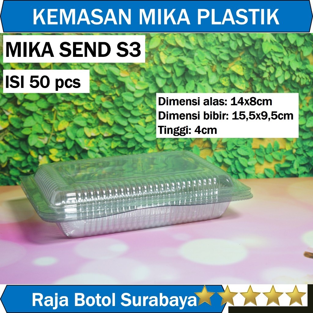 Jual Plastik Mika S3 untuk Nasi Bungkus Batagor Makanan Kue satuan ecer ...