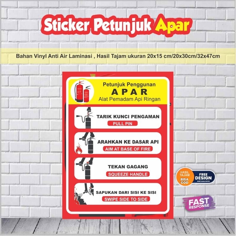 Jual Sticker Cara Penggunaan Apar | Shopee Indonesia
