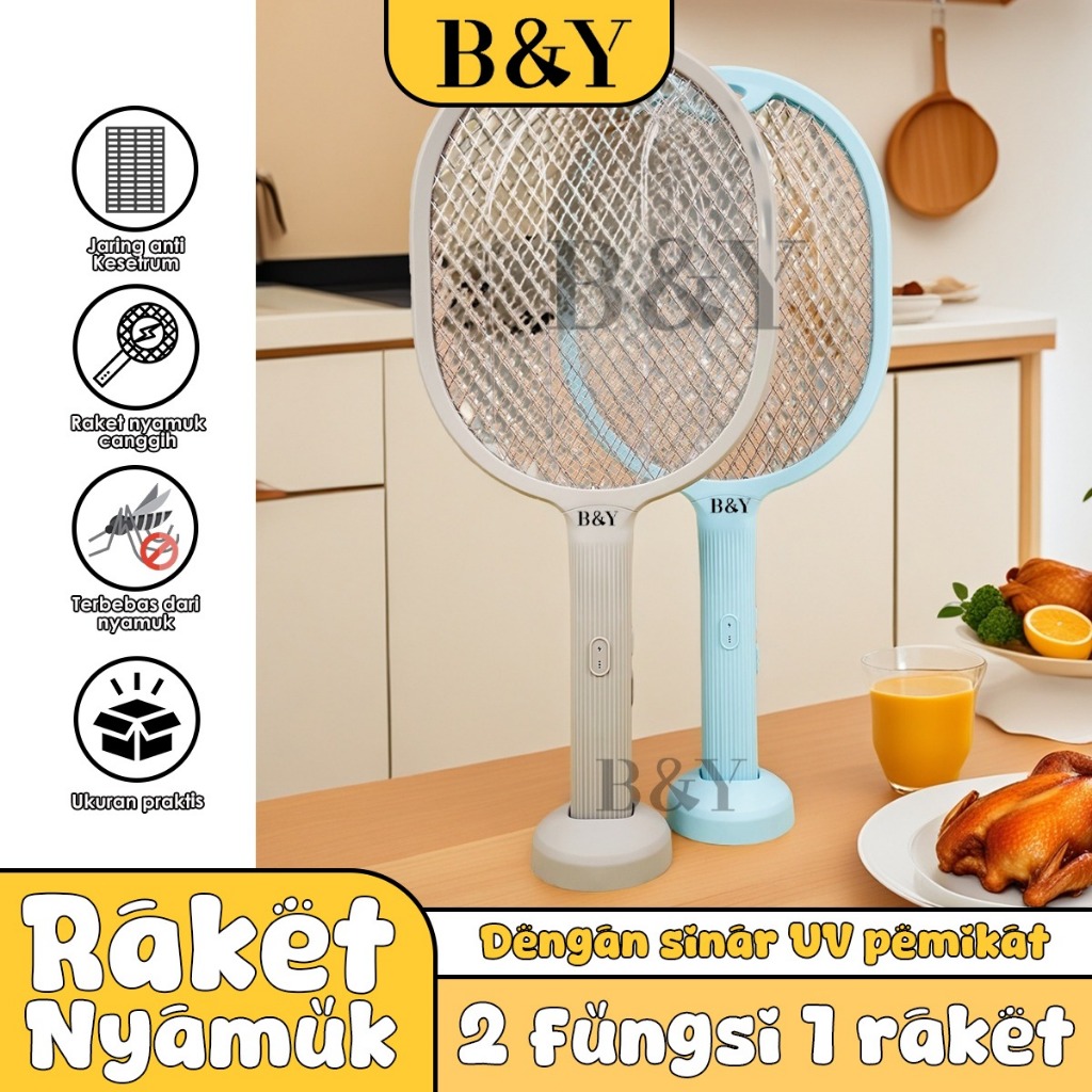 Jual Raket Nyamuk Isi Ulang Rechargeable Mosquito Trap 2 in 1 Raket ...