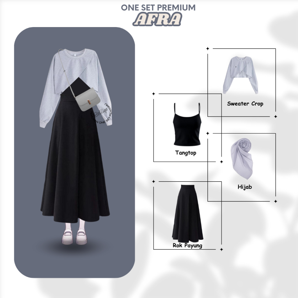 Jual Vrellika One Set OOTD Kuliah Gaya Selebgram Model Terbaru ( Hijab - Baju - Bawahan ) By 68 ...