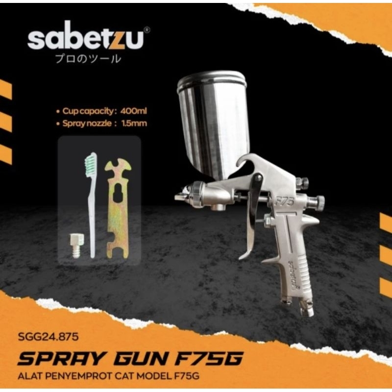 Jual SABETZU Spraygun F75G Tabung Atas 400ML Alat Semprotan Semprot Cat ...