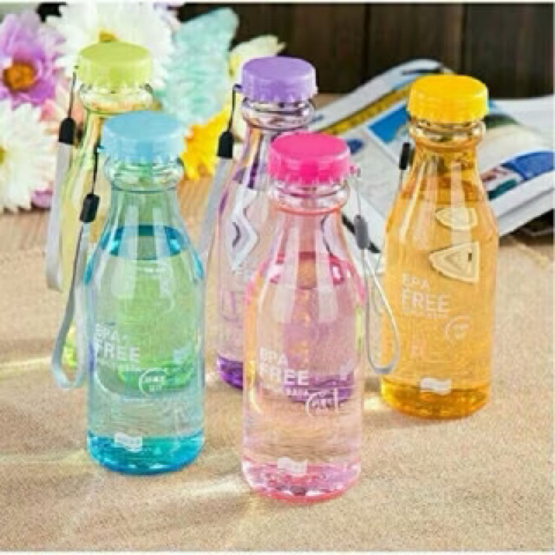Jual Pi- (BULAT) Botol Transparan Minum Unik BPA Free Anti tumpah ...