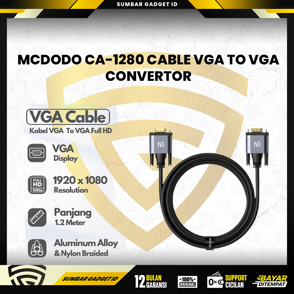 Jual MCDODO CA-1280 / CA-1281 Kabel VGA To VGA Full HD Audio Video ...