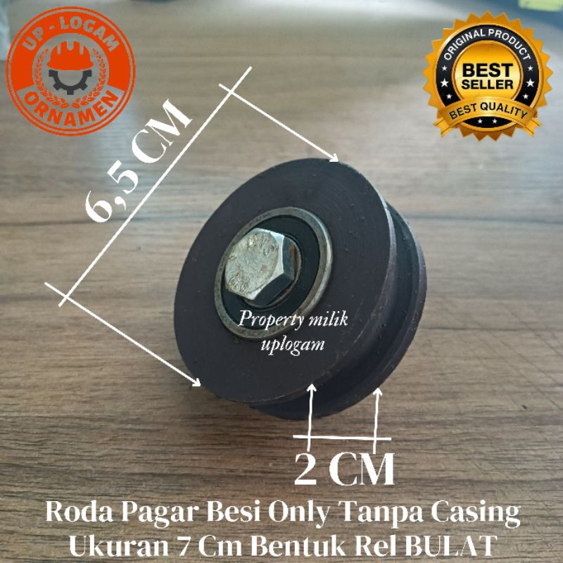 Jual Roda Pagar Besi Tanpa Casing Ukuran 7Cm Bentuk Rel Bulat ...