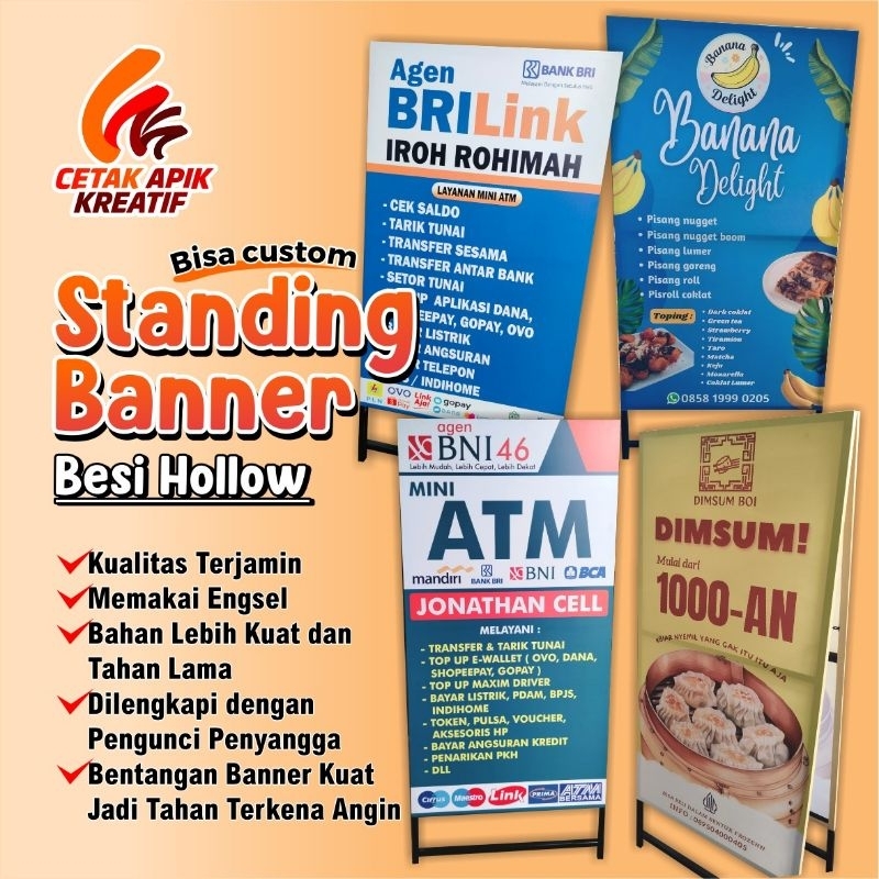 Jual STANDING BANNER BESI CUSTOM UKURAN CUSTOM GAMBAR - JAGRAK BESI ...