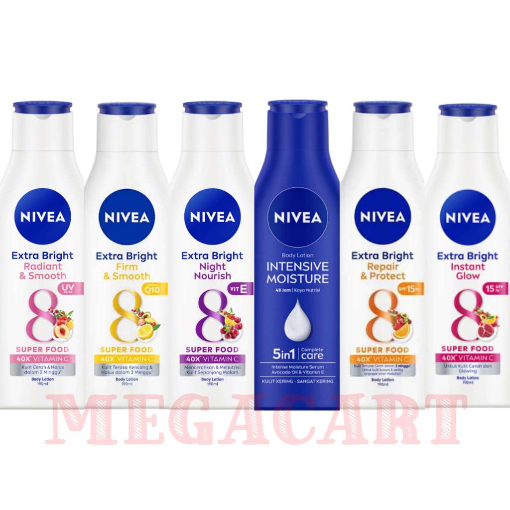 Jual Nivea Body Lotion Intensive Moisture | Extra Bright Super Food 190ml | Shopee Indonesia