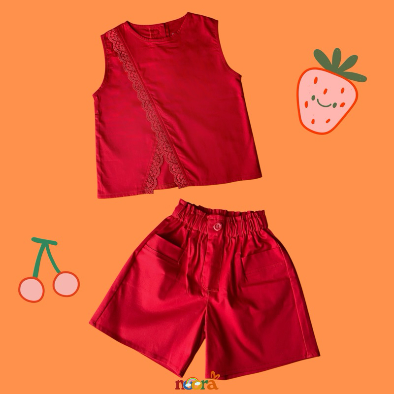 Jual NOORA - Red Lace Set CNY Collection | Shopee Indonesia