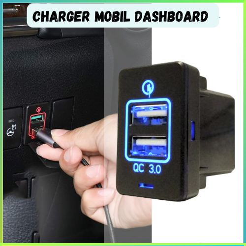 Jual Charger Cas hp smartphone di atas Mobil Dashboard LED Dual Port ...