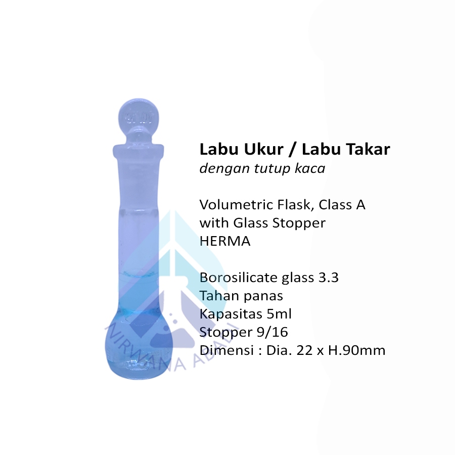 Jual Labu Ukur 5ml HERMA Tutup Kaca | Volumetric Flask | Shopee Indonesia