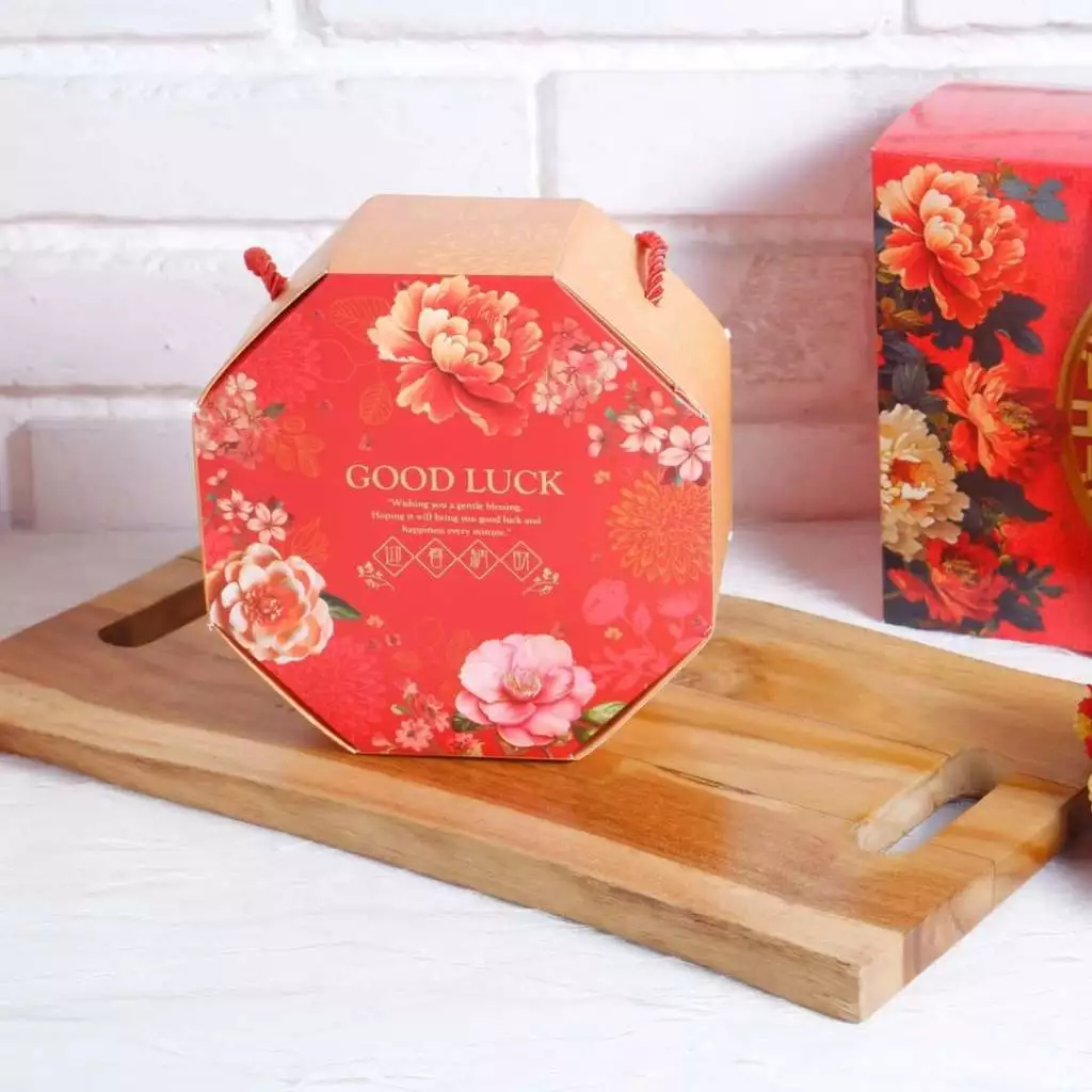 Jual Box Imlek HEXAGON Dus CNY untuk Toples Bulat 7x14cm Kue Kering Box ...