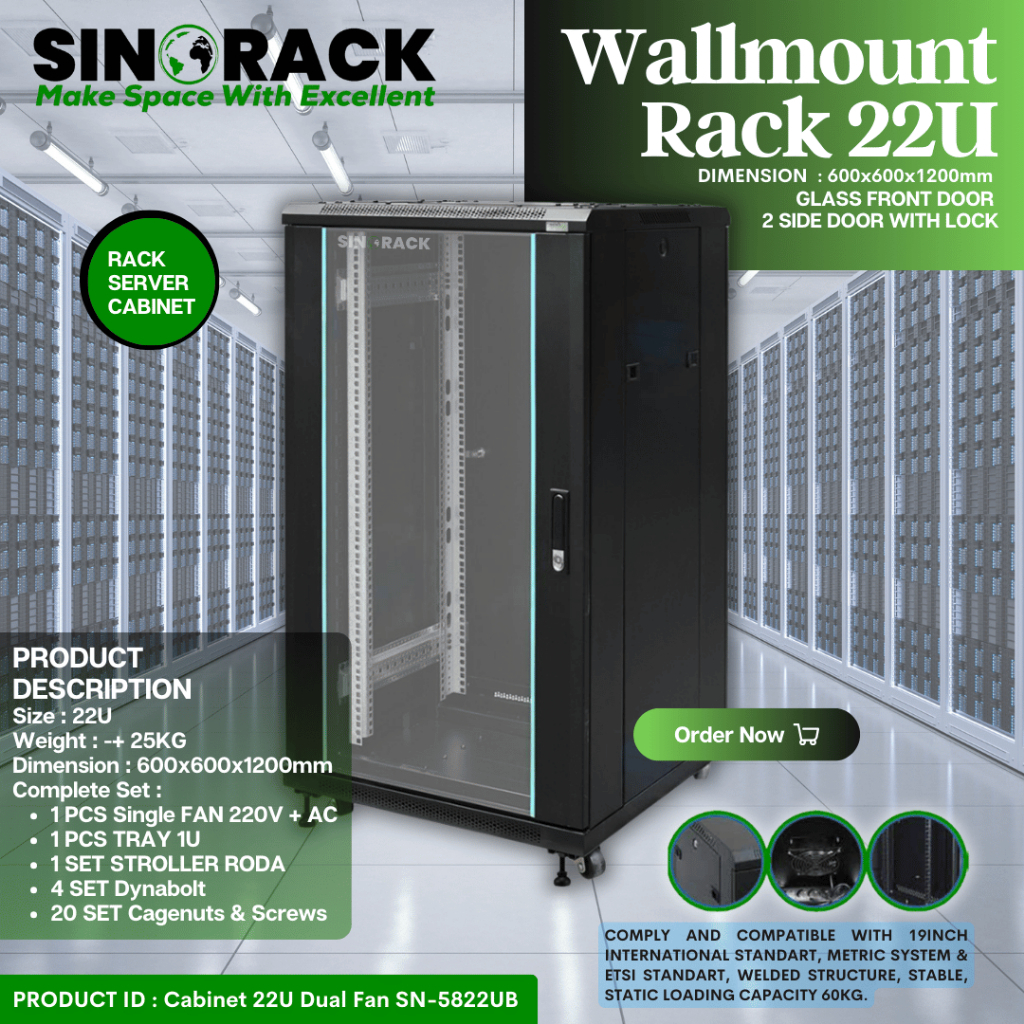 Jual Sinorack Wall Mount Rack Server 22U 600x600 | Shopee Indonesia