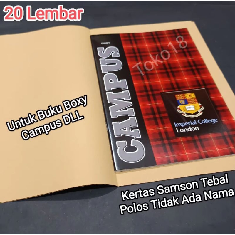 Jual 20 Lembar Sampul Buku Campus Boxy Polos(Samson Tebal) | Shopee Indonesia
