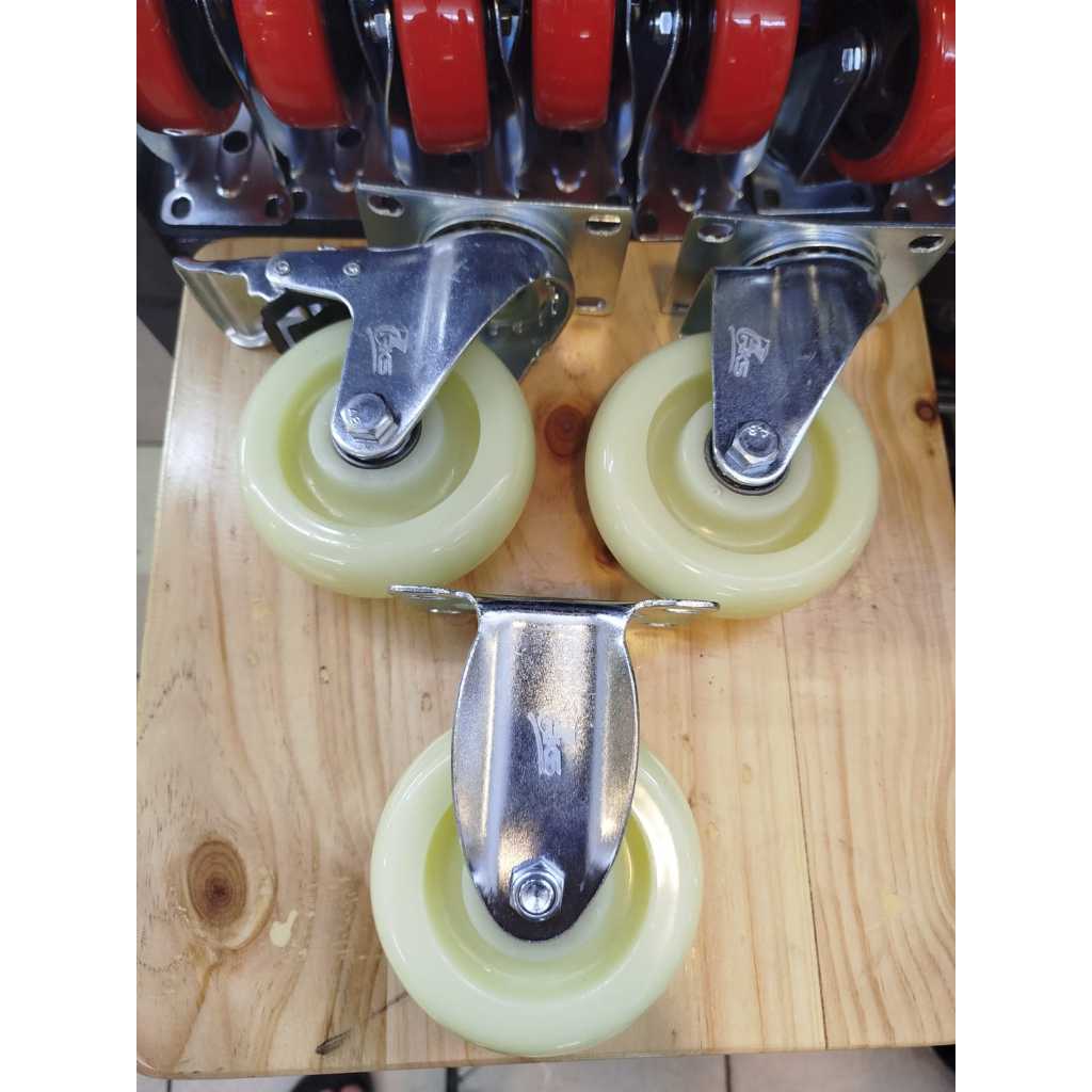 Jual RKS - Roda 4 inch Nylon putih Heavy Duty + Double bearing caster ...
