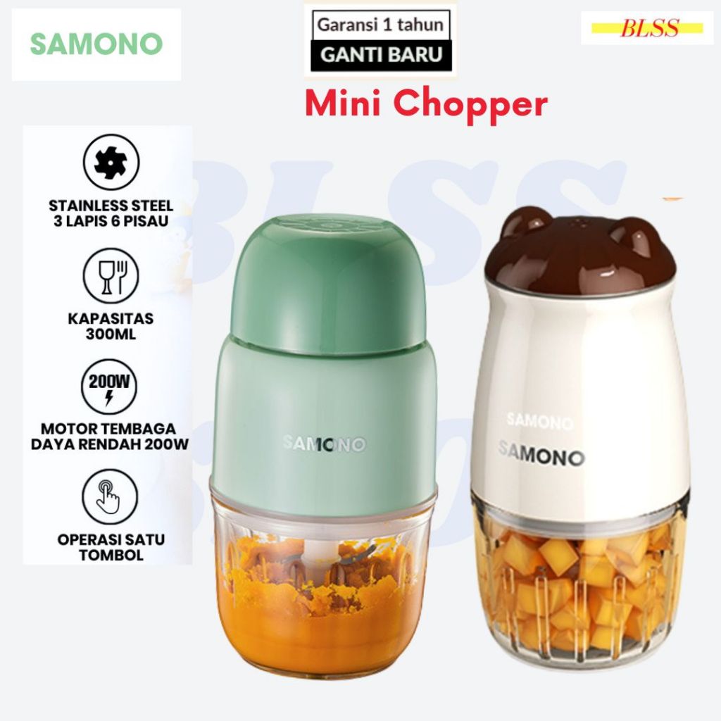 Jual Food Processor Food Chopper Mpasi Mini SAMONO 300ml Mesin ...