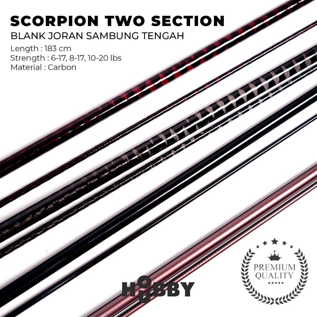 Jual Blank Hollow Joran Scorpion Two Section - Carbon Blank Sambung Tengah | Shopee Indonesia