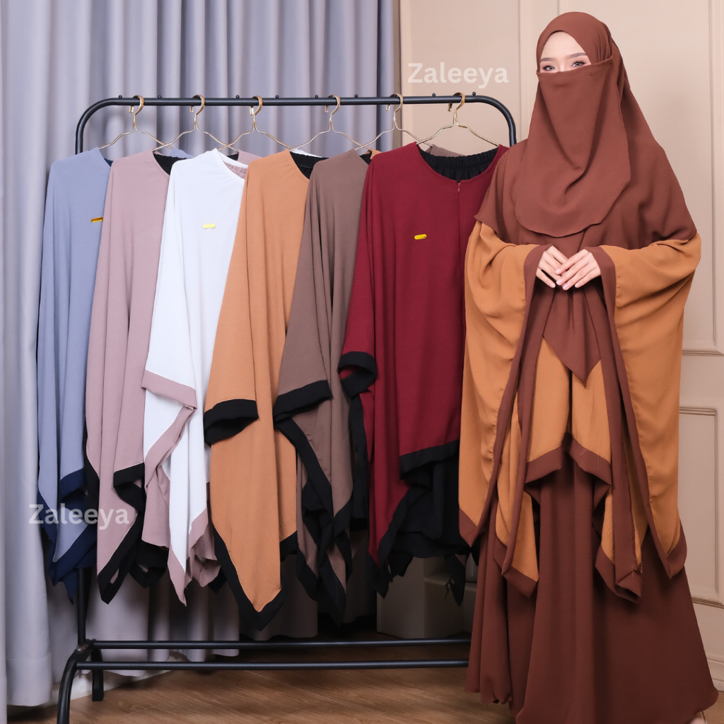 Jual Zahira Gamis Syari One Set Crinkle Premium (Cadar + Pashmina + Rok ...