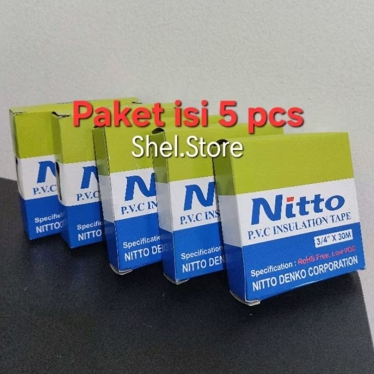 Jual (Paket isi 5 PCS) ISOLASI NITTO | ISOLASI LISTRIK | ISOLASI KABEL ...
