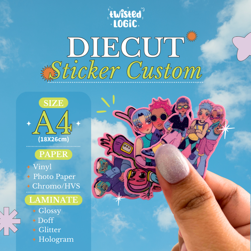 Jual TWISTEDLOGICID | Cetak Custom Stickers Cutting Diecut [UKURAN A4 ...