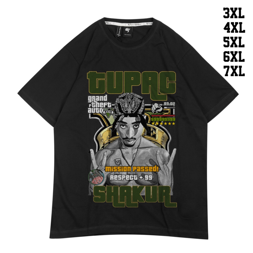 Jual Tshirt Kaos Pria Tupac 2PAC4 Hip Hop Big Size Jumbo 4XL-7XL | Shopee Indonesia