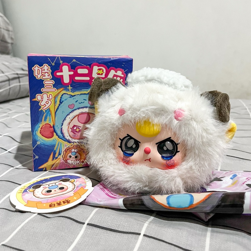 Jual Baby Three Constellation Zodiac Vynil Plush Blind Box [Aries Mata ...