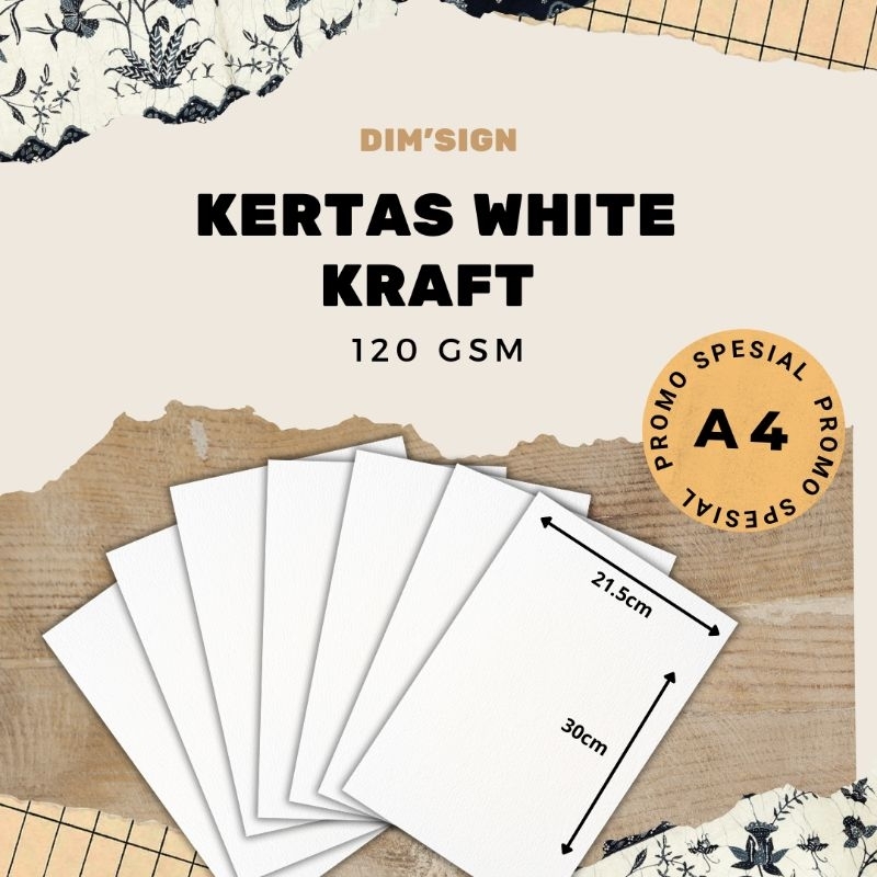 Jual kertas Kraft putih ketebalan 120 gsm ukuran A4 dan A3+ | Shopee ...