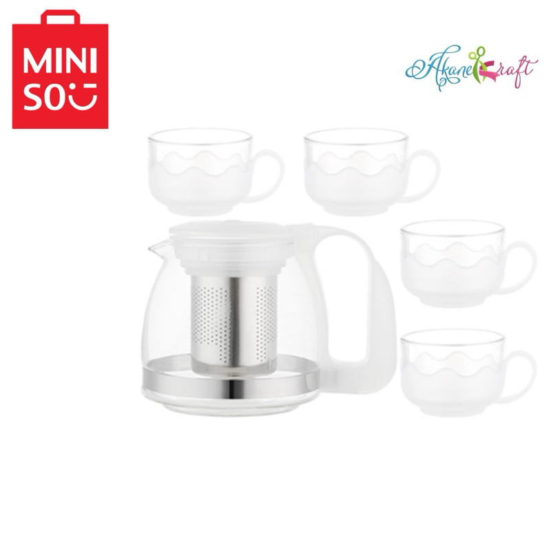 Jual MINISO TEA SET CANGKIR simple Set Teh Sederhana 4+1 (Transparan ...