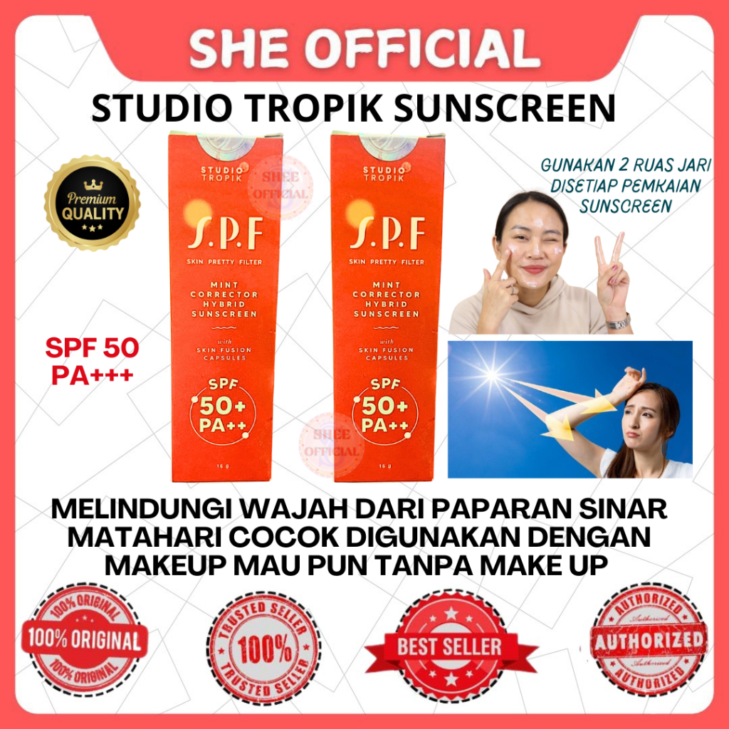 Jual Studio Tropik Hybrid Sunscreen Spf 50 PA+++ Menjaga Kulit Dari ...