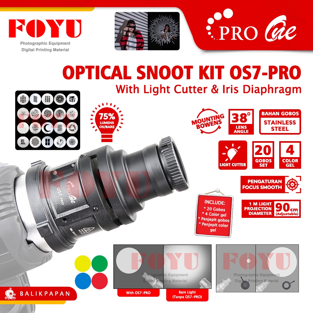 Jual Pro One OS7-Pro Optical Snoot Kit Light Cutter Pemotong Cahaya ...