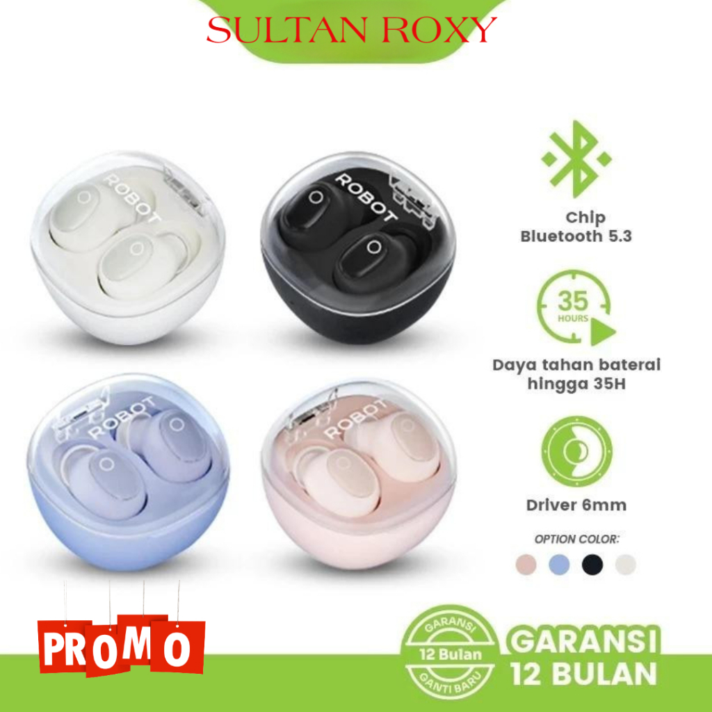 Jual ROBOT TWS Wireless Earphone Flybuds T22 TWS Case Transparan ...