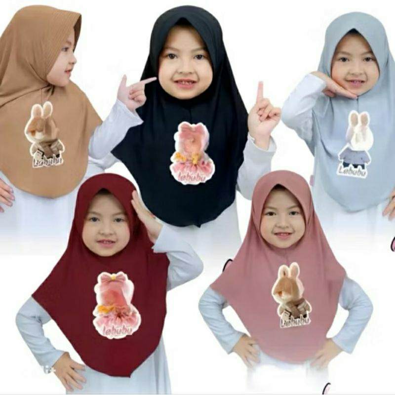 Jual JUAL HIJAB ANAK LABUBU VIRAL/HIJAB ANAK STIKER LABUBU | Shopee ...