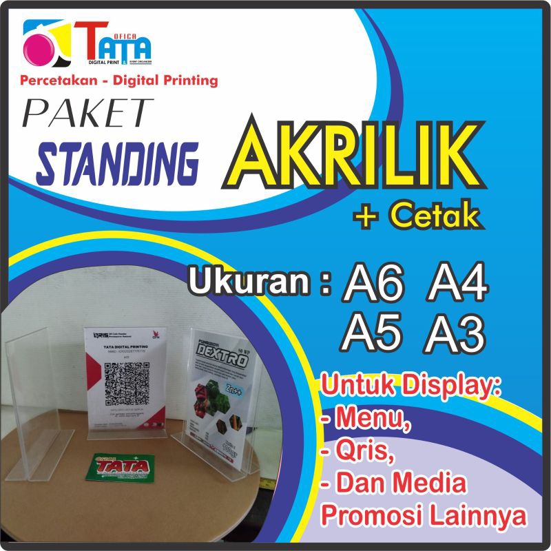 Jual Standing Akrilik, Display Qris, Menu dll | Shopee Indonesia